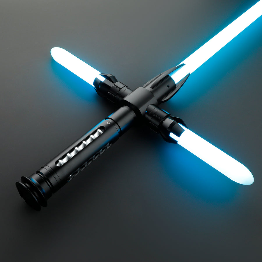 DamienSaber Lightsaber Cross Guard Light Saber with Three Blades Black