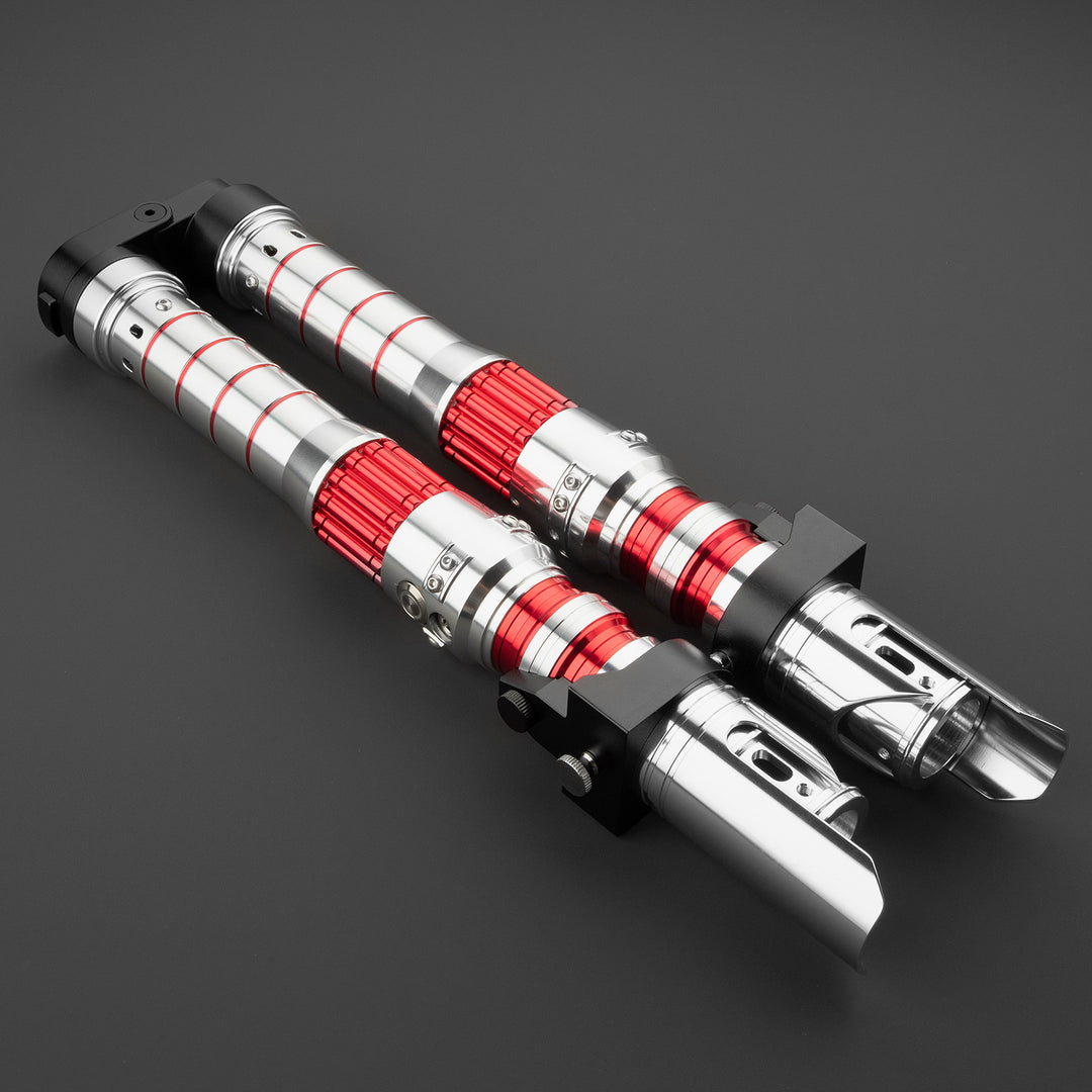 DamienSaber Lightsaber Dark Rey Red Double Bladed Light Saber Two Hilt