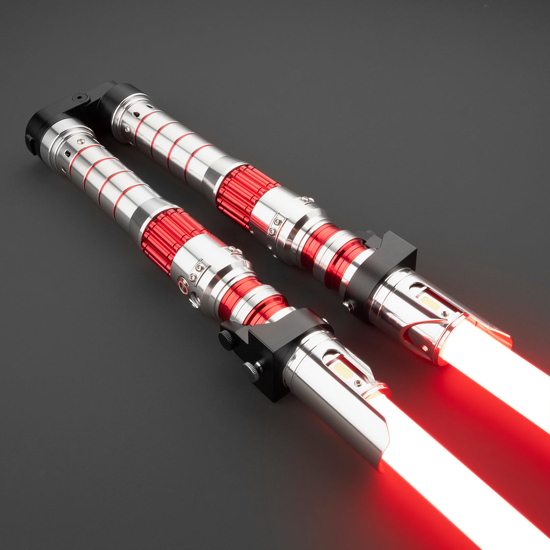 DamienSaber Lightsaber Dark Rey Red Double Bladed Light Saber Two Hilt
