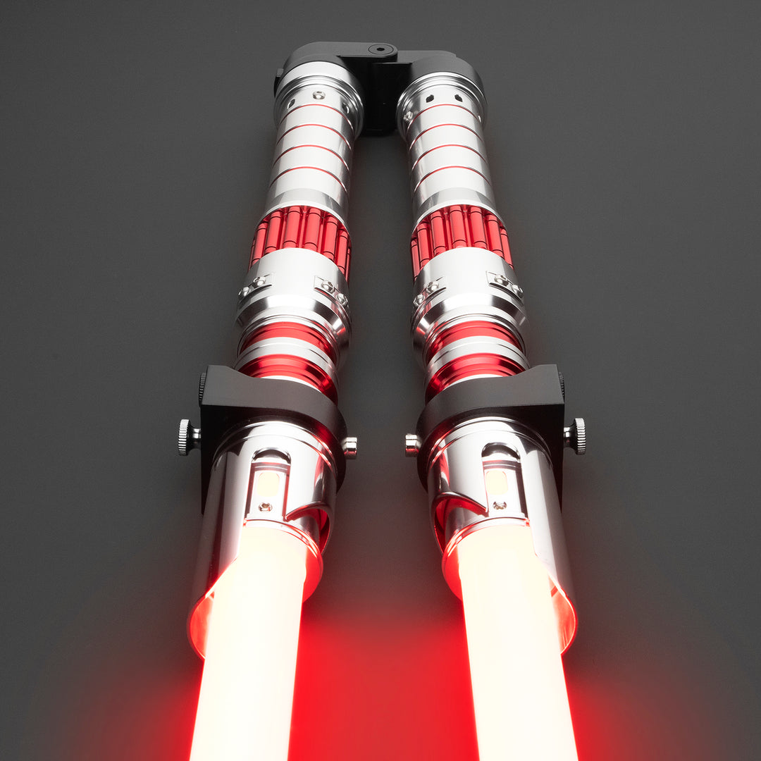 DamienSaber Lightsaber Dark Rey Red Double Bladed Light Saber Two Hilt